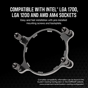 CORSAIR Hydro X Series XC7 RGB PRO CPU Water Block for Intel LGA 1700, 1200, 115X and AMD Socket AM4 (Copper Cold Plate, 110 MicroCooling Fins, 5V ARGB Motherboard Adapter Cable Included) White