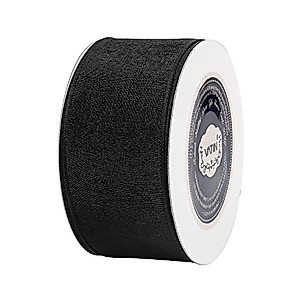 VATIN Christmas Ribbon Sheer Organza Wired Ribbon 1-1/2 inch 25 Yards (75Ft) -Black ,Perfect for Making Bows and Wreaths