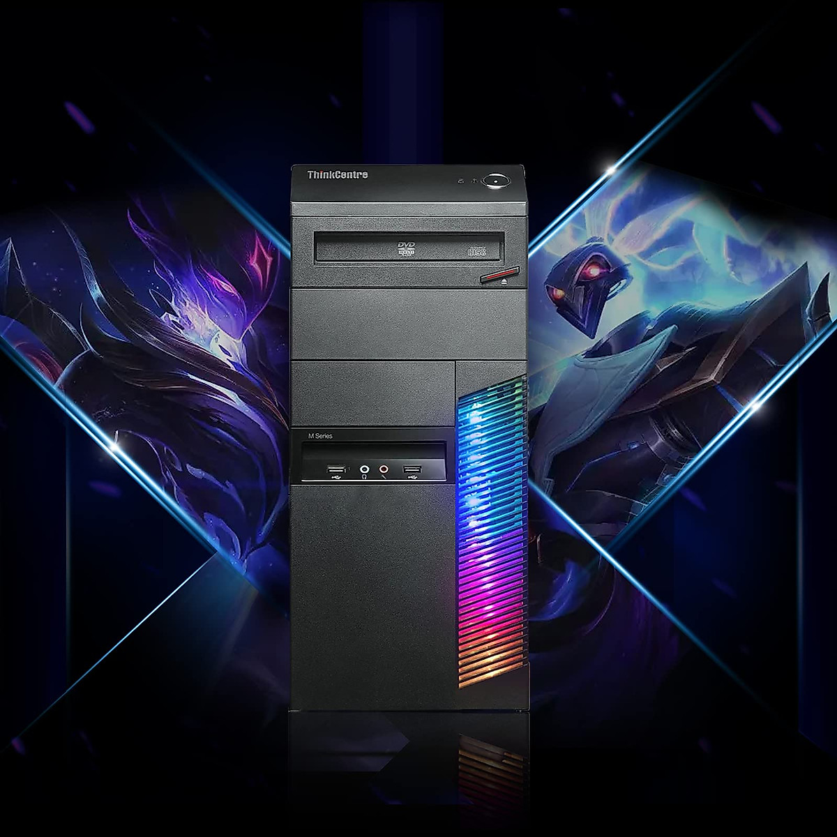 Lenovo Gaming PC Desktop Computer - Intel Quad I7 up to 3.8GHz, AMD Radeon RX 550 4G GDDR5, 16GB Memory, 128G SSD + 2TB, RGB Keyboard & Mouse, WiFi & Bluetooth 5.0, DVD, Win 10 Pro (Renewed)