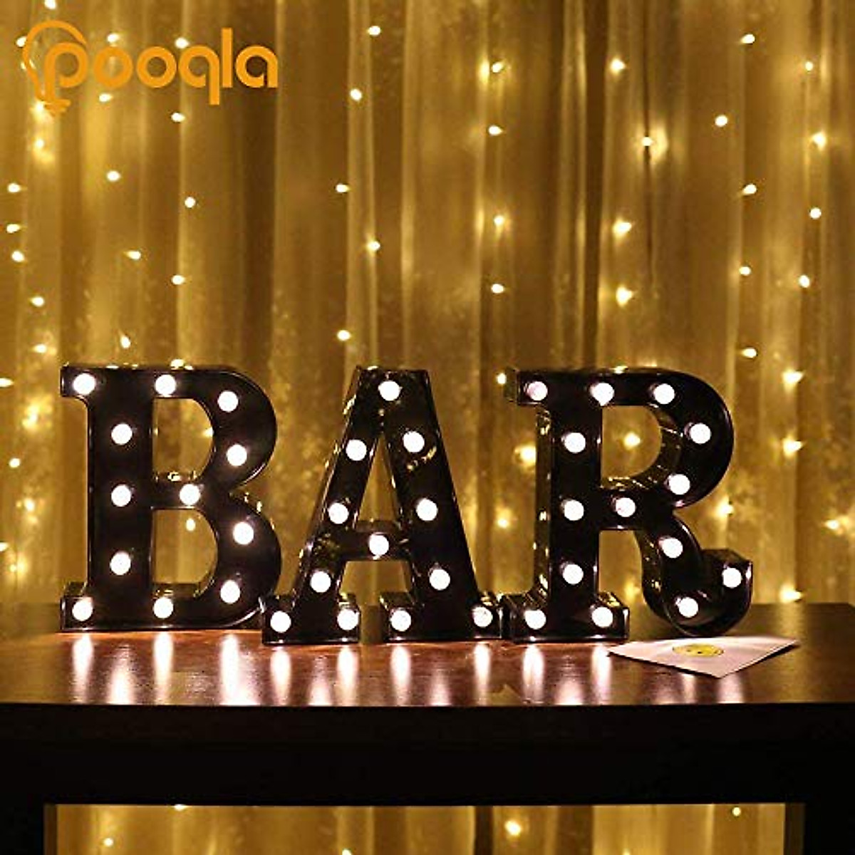 Light Up LED Letter Marquee Sign - Alphabet Marquee Letters with Lights For Wedding Birthday Party Christmas Night Light Lamp Home Bar Decoration A, Black