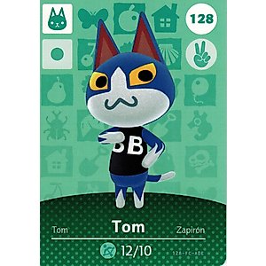 Nintendo Animal Crossing Happy Home Designer Amiibo Card Tom 128/200 USA Version