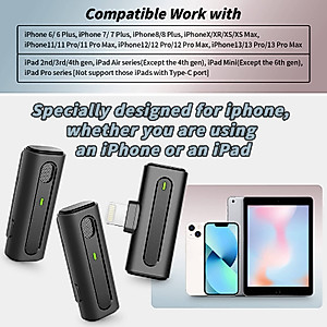 Leereel 2 Pack Wireless Lavalier Microphone for iPhone iPad, Plug-Play Dual Lapel Mics with Charging Case for Vlog YouTube TikTok Interview Live Stream Video Recording - No APP & Bluetooth Needed