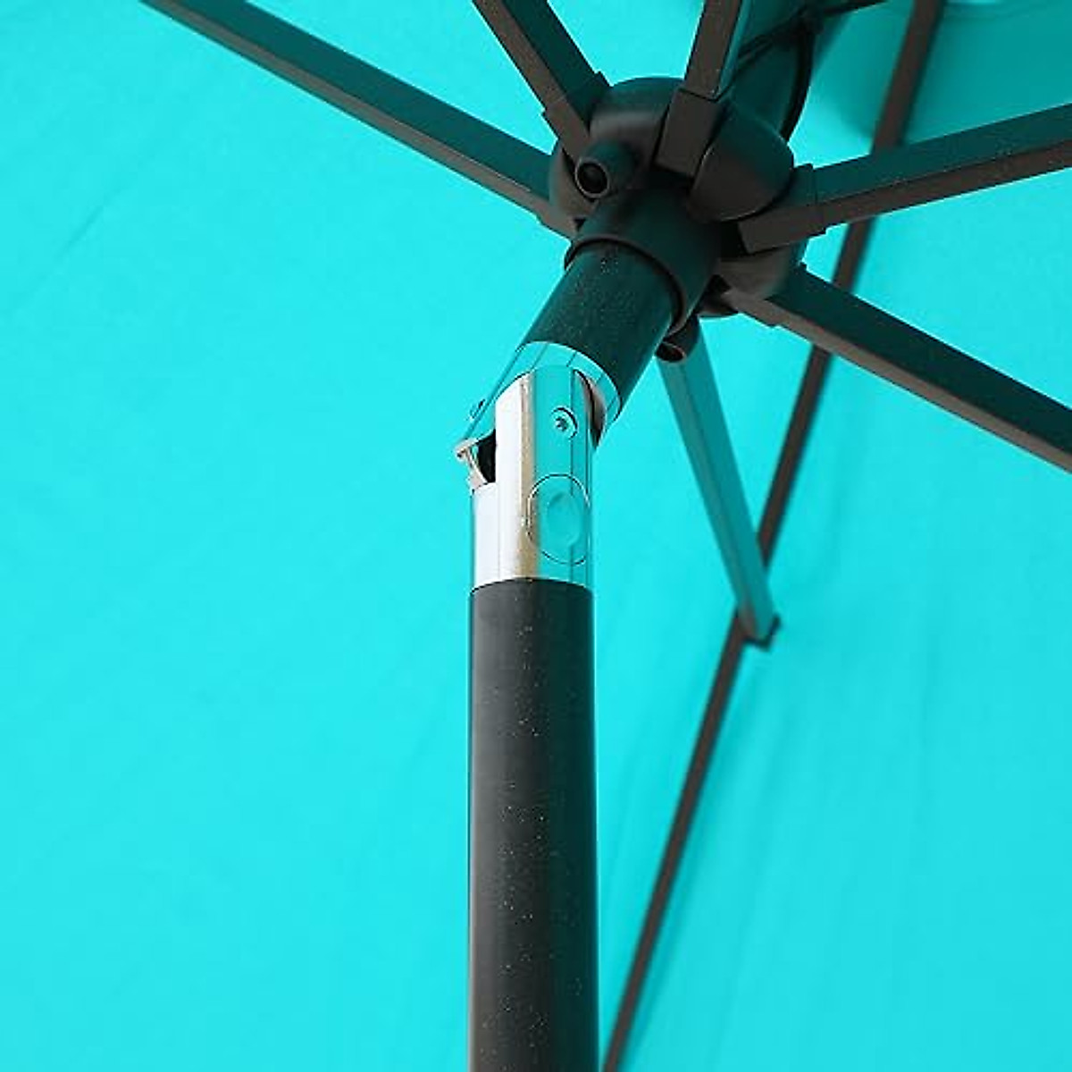 Clihome Patio Umbrella 10'x6'5 Rectangular Outdoor Umbrella Market Table Umbrella with Push Button Tilt and Crank for Patio Backyard Garden Deck Pool (Light Blue)