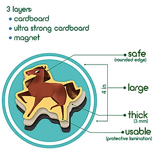 MAGDUM FARM animal magnets -real LARGE fridge magnets for toddlers- Magnetic EDUcational toys baby 3 year old baby LEARNing magnets for kids- Speech development toys - Kid magnets for Magnetic THEATRE