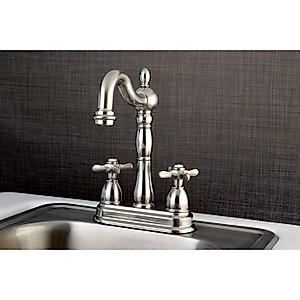 Kingston Brass KB1498BEX 4" Centerset bar Faucet, Brushed Nickel, 4-3/4" In Spout Reach