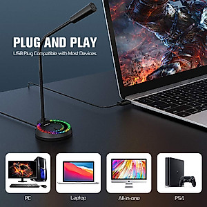 BENGOO USB Microphone for Computer, GM-01 PC Microphone, Mute & Volume Control, Plug and Play, Gaming Microphone for PC Desktop PS4 Laptop Mac Windows Recording Conference YouTube Streaming Twitch