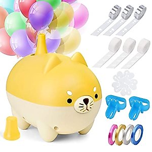 WEEFEESTAR Electric Balloon Pump, Balloon Inflator with Balloon Tying Tools, Balloon Blower for Birthday Party Decoration