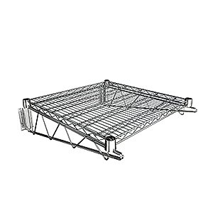 Krollen Industrial 24" x 24" Chrome Wire Wall Mount Shelf