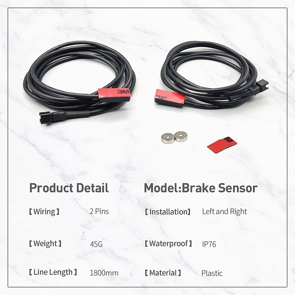 E-Bike MS-BK-2R Brake Cut Off Sensor SM/Waterproof Connector Electric Bike Cut Power Off Mechanical Hydraulic Brake Sensor for E Bike (MS-2R-SM)