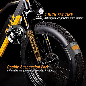 Sarahbridal 750W Electric Bike for Adults, 26" Fat Tire Mountain Electric Bicycle, 20+MPH, Up to 50+Miles, Snow Beach Ebike with 48V 13Ah Larger Battery, Professional 7-Speed with LCD Display