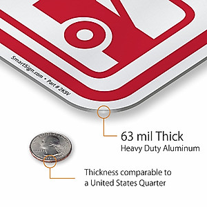 SmartSign 18 x 12 inch “Employee Parking Only - Unauthorized Vehicles Towed” Metal Sign, 63 mil Aluminum, 3M Laminated Engineer Grade Reflective Material, Red and White