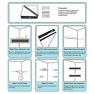 Pibeyer Crystal Crush Diamond Silver Floating Corner Shelf Set of 2, Decorative Mirrored Wall Shelves, Home Decor Wall Art Accent Piece Showcase 11.8" L×11.8" W×3.1" H