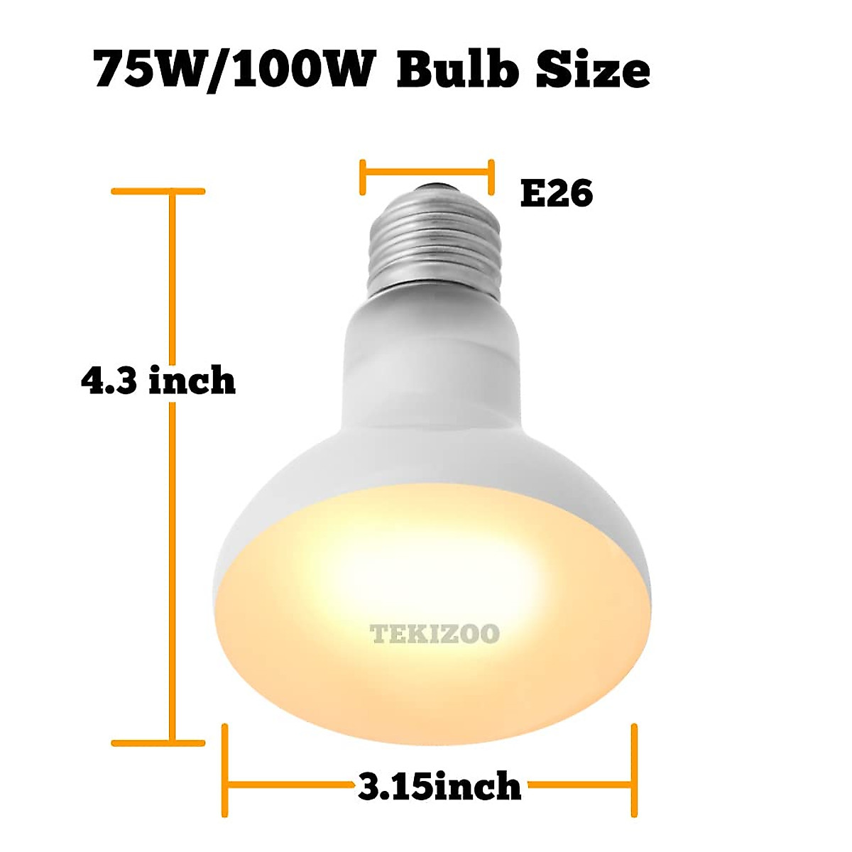TEKIZOO 3 Pack Heat Lamp 100W,Basking Spot Simulated Natural Sunlight Heating Lamp Bulb,UVA Lamp Bulb Heat Emitter for Reptile Chickens Brooder Tortoise Pet