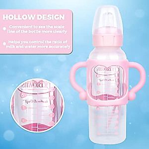 4Pack Bottle Handles for Dr Brown Narrow Baby Bottles, Baby Bottle Holder with Easy Grip Handles to Hold Their Own Bottle, Silicone Hands Free Bottle Feeder,