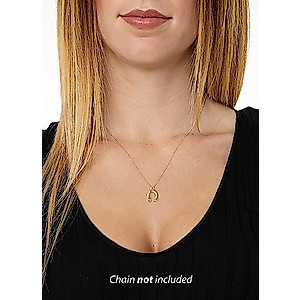 Lucchetta - Gold Horseshoe Pendant without Necklace, Small Good Luck Charm in 14 Kt Yellow, Womens 14k Charms for Necklaces up to 4mm, Authentic Fine Jewelry from Italy