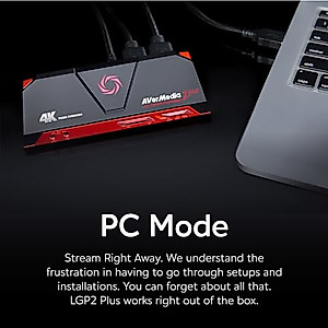 AVerMedia GC513 Live Gamer Portable 2 Plus, 4K Pass-Through Capture Card for Game Streaming, Recording and Content Creating in Full HD 1080p60