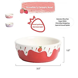 Toietmoi Hamster Ceramic Cartoon Food Bowl Water Prevent Tipping Christmas Party Style Guinea Pig Rabbit Gerbil Chinchilla Hedgehog Rat Small Animals Pets Assorted Colors