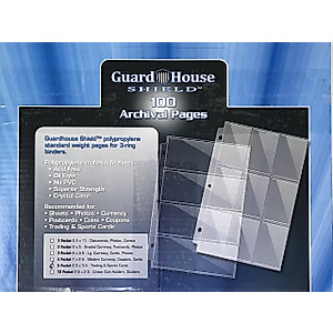GuardHouse Shield 9 Pocket Trading / Sports / Baseball Card Pages Box of 100