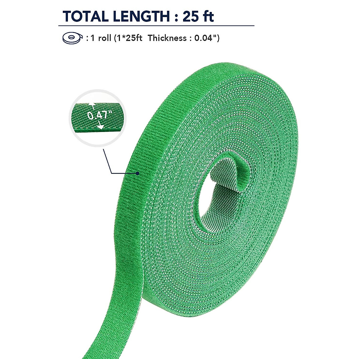 LE TAUCI Plant Ties, Garden Tape for Plant, Reusable Adjustable Thicker Support for Growing, Strong Grip, Tomato Vines Indoor Outdoor, Gardening Gifts for Men (25 ft x 0.47 Inch, 1 roll, Green)