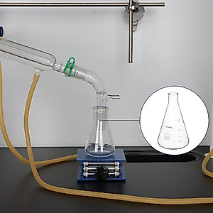 Labasics Glass Narrow Mouth Erlenmeyer Flask, Borosilicate Glass Heavy Wall Flask with Heavy Duty Rim, 500 ml