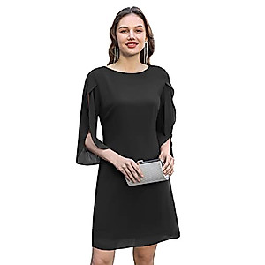 GRACE KARIN Summer Dresses for Women 2023 Loose Tunic Chiffon Dress Plus Size Black XXL