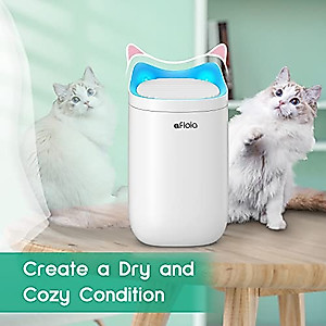 Mini Dehumidifier for Bathroom, Afloia Q3 Portable 20oz Dehumidifiers for 200 Sq.ft Auto-Off Compact Quieter Lighter Peltier Dehumidifier for Small Spaces [Cat Ear Design]