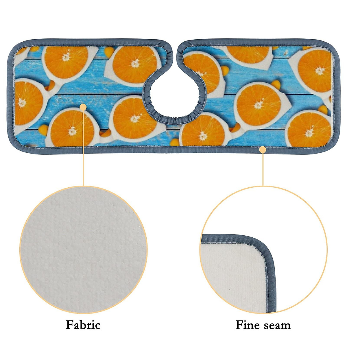 Kitchen Faucet Absorbent Mat 4 Pieces Fruit Orange Sunglasses Faucet Sink Splash Guard Bathroom Counter and RV,Faucet Counter Sink Water Stains Preventer