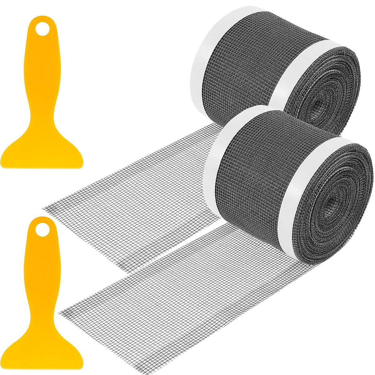 HJJWNDDNG 2Pcs Shower Drain Mesh Stickers Self-Adhesive Bathtub Drain Hair Catcher 70mmx10m Cuttable Shower Drain Mesh Filter with 2 Scrapers Waterproof DIY Hair Stopper for Bathroom Bathtub Kitchen