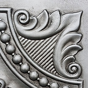 Faux Tin Glue up Drop in Ceiling Tile #TD04 Antique Silver. Pack of 10 2'X2' tiles covers 40 sq.ft. Easy to install PVC panels, great for DIY projects - antique vintage look ceiling, 3D wall paneling