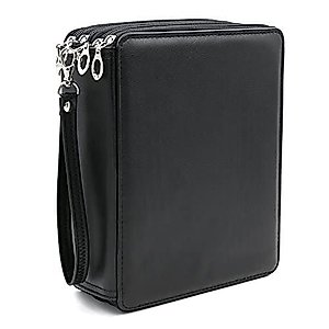 BTSKY 168 Slots Colored Pencil Organizer - Deluxe PU Leather Pencil Case Holder (Black)