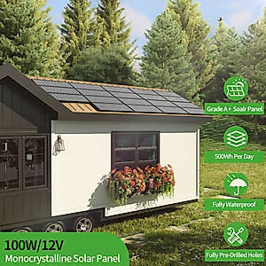 JJN 9BB Solar Panels 12V 100 Watt Monocrystalline Solar Panel High Efficiency Solar Module PV Charge for RV Battery Boat Caravan and Other Off Grid System(Random Color)