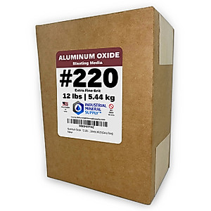 Aluminum Oxide - 12 LBS - Sand Blasting Abrasive Media for Sandblasters, Sandblast Guns and Blast Cabinets (#220 (Extra Fine))