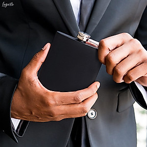 Matte Black Flasks for Liquor Stainless Steel - 8oz Flasks for Liquor Flasks for Women Vodka Alcohol Liquor Flasks for Men Drinking Flasks - Leak Proof Drinking Funnel Flask for Men Whiskey Flask