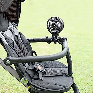 WiHoo 5200mAh Stroller Fan with LED Lights,Portable Fan for Car Seat Baby Stroller Fan with Flexible Tripod 3 Speeds for Golf Cart Crib Bike Treadmill