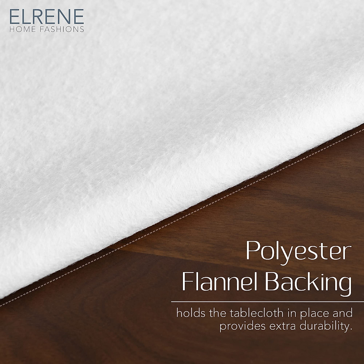 Elrene Home Fashions Mesa Marble Water- and Stain-Resistant Vinyl Tablecloth with Flannel Backing, 52 Inches X 52 Inches, Square, Gray/White