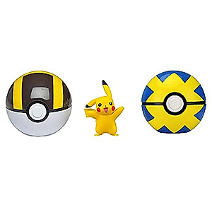 Pokemon Clip 'N' Go Poké Ball Belt Set, Wave 5 Ultra, Quick Ball, and 2-Inch Pikachu - Feat. Detailed Figure, a Clip ‘N’ Go Belt, 2 Clip ‘N’ Go Poké Balls- Perfect for Any Trainer!