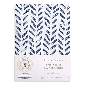 Burt's Bees Baby - Fitted Crib Sheet, Boys & Unisex 100% Organic Cotton Crib Sheet for Standard Crib and Toddler Mattresses (Guide the Way)28x52 Inch (Pack of 1)