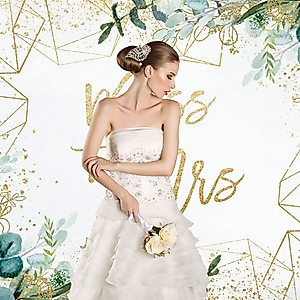 Miss to Mrs Bridal Shower Backdrop Greenery Green Leaves Wedding Photo Background 7x5ft Bride to Be Engagement Backdrop for Photography Bridal Shower Decorations Cake Table Banenr Photo Booth Props