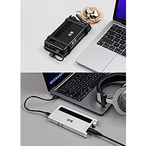 KGUSS Topping G5 Portable NFCA Headphone Amplifier DAC - USB Tyle C/Bluetooth/AUX Input, 6.35mm Line Out 3.5mm/4.4mm Headphone Out LDAC Hi-Res Audio (Sliver)