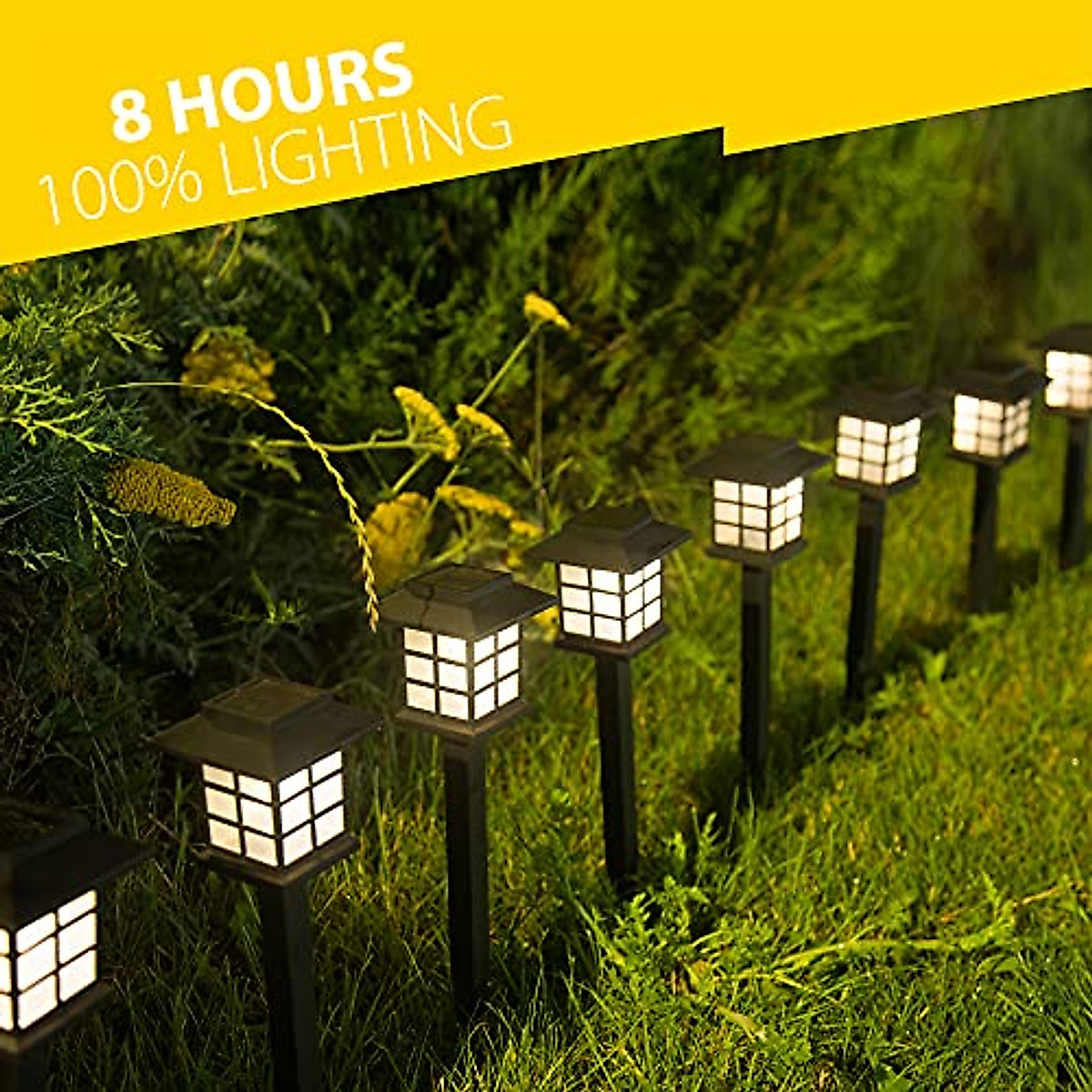 Zone Tech Outdoor Solar Powered Light – LED 12 Pack Bright Premium Quality Rain-Proof Walkway Path Patio Yard Lawn Garden LED Lamp (12 Pieces)