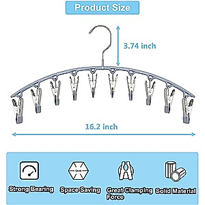 Pant Hangers with Clips, 20 Pack Metal Pants Hangers Space Saving Skirt Hangers for Women, Non Slip Adjustable Heavy Duty Clip Hangers for Pants, Jeans, Trousers, Skirts, Shorts, Socks