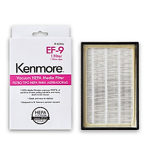 Kenmore 53296 EF-9 Media Vacuum Cleaner Exhaust Filter for Upright and Canister Vacuums, White