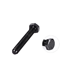 Aicosineg 10Pcs M10 x 65mm Carbon Steel Grade 8.8 External Hex Head Screw Bolts Metric Thread Hexagon Bolts Fastener Bolts for Hardware Furniture Industry Machinery Black 2.81x0.62inch