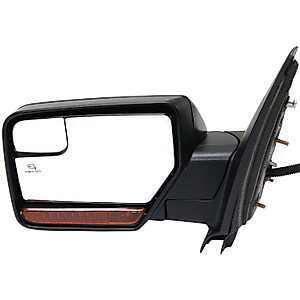 Kool Vue Driver Side Power Heated Mirror for Ford Expedition Lincoln Navigator 2012-2014 Power Fold With Signal Light, Memory & Puddle Lamp Paintable