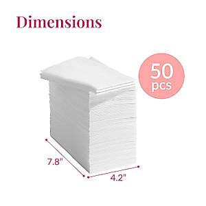 50 Linen Feel Disposable Bathroom Napkins - White | Disposable Guest Towels | Wedding Napkins | Paper Napkins | Disposable Paper Hand Towels for Guest Bathroom, Parties, Weddings, Dinners Or Events