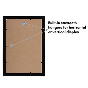 Americanflat 11x17 Picture Frame with Shatter-Resistant Glass - Gallery Style Frame with Engineered Wood - Signature Collection - Photo Frame for Wall Display - Black