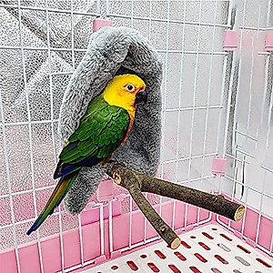 KOXHOX Comfort Corner Fleece Bird Blanket,Cuddle Nest Hanging Toy,Parrot Cage Snuggle Hut Warm Plush Bedding,Small Animals Shelter Plush Bedding for Parakeet Cockatiel Pigeon