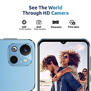 Xgody X18 4G Unlocked Phones, 6.3 Inch IPS Screen Smartphones, Android 10 OS Dual SIM Cheap Cell Phone, Quad Core 2GB+16GB, Dual 5MP+8MP Camera, 4000mAh Battery, Face ID Smart Phone (Blue)