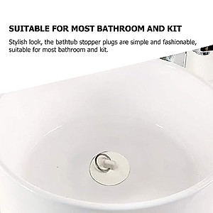 OSALADI 8pcs Drain Stopper Bathroom Tub Kitchen Sink Stopper Bathroom Sink Stopper Tub Stopper with Pull Ring Bathtub Drain Stoppers Washbasin Stopper Anti-blocking White Drain Rubber