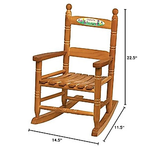 Fox Valley Traders Personalized Childrens Rocking Chair, Features Classic Rocker Design and Hardwood Construction, Natural Finish with Flowers & Buterflies Design
